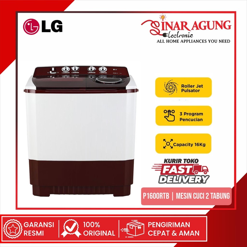Jual LG P1600RTB / P-1600RTB MESIN CUCI 2 TABUNG - GARANSI RESMI ...