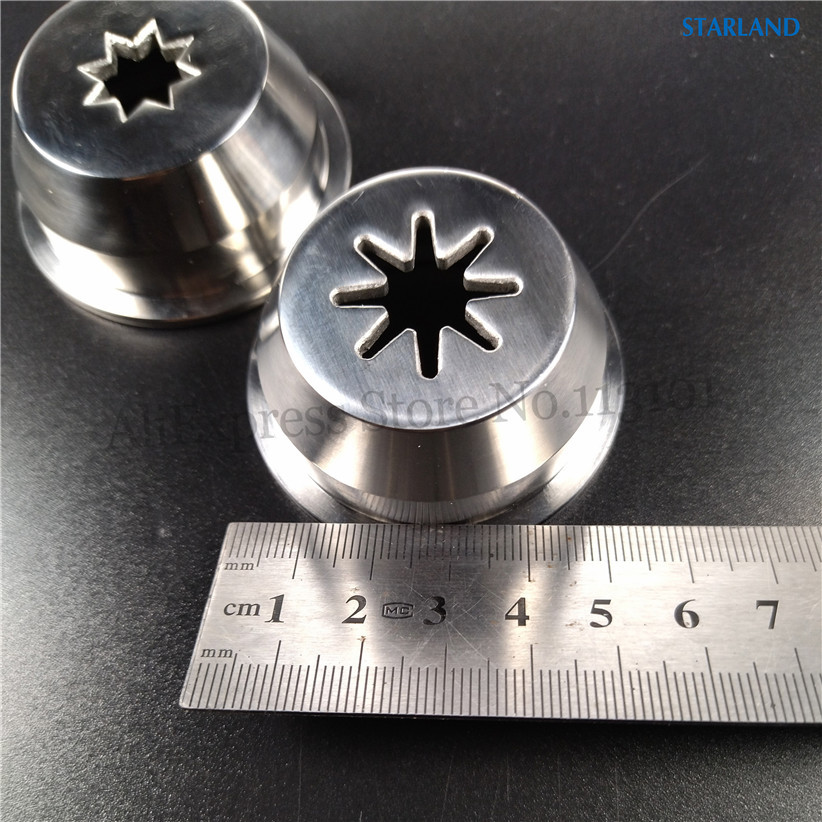 Jual 4 Churros Modeling Caps Nozzle Lids Stainless Steel Spare Parts Of ...