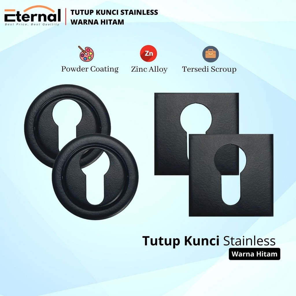 Jual Tutup Silinder Kunci Stainless Steel Hitam Doff - Penutup Pintu ...