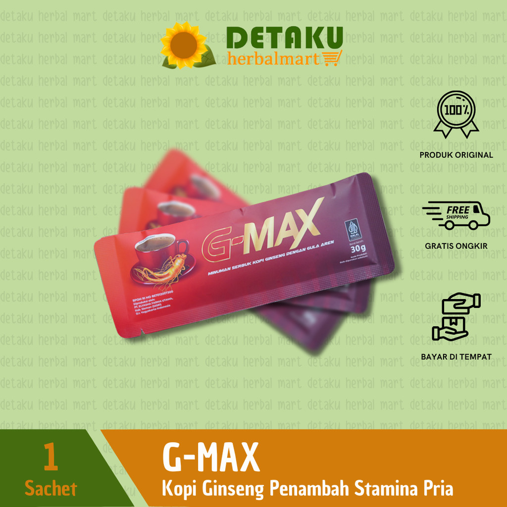 Jual Kopi Pria Tahan Lama G-MAX Ginseng Coffee Penambah Stamina 1 Sachet | Shopee Indonesia
