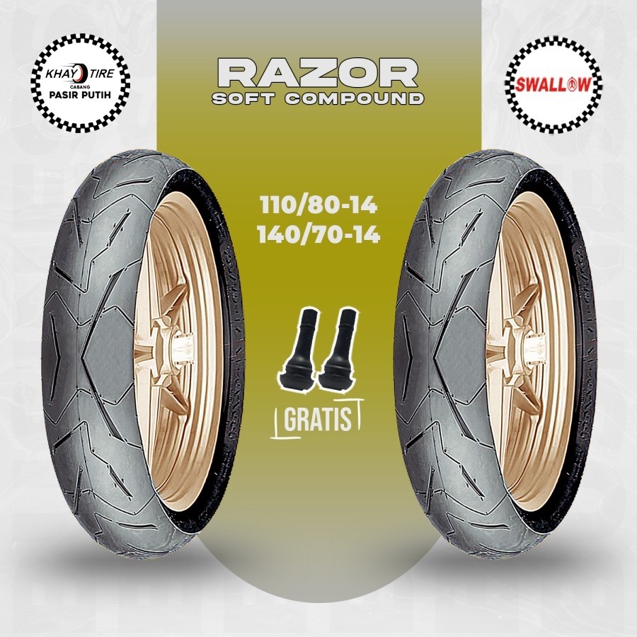 Jual Paket Ban Motor YAMAHA AEROX SOFT COMPOUND SWALLOW RAZOR 110/80 ...