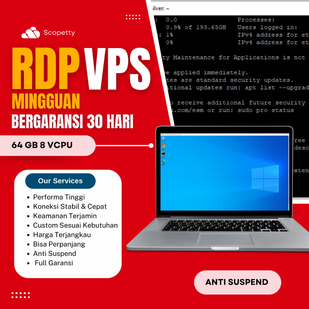 Jual RDP WINDOWS AMD EPYC 64GB 8CPU FULL ADMINISTRATOR, GARANSI 30 HARI | Shopee Indonesia