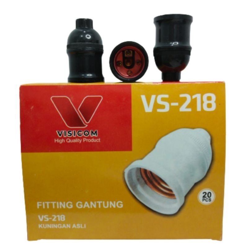 Jual Fiting Fitting Gantung Bola Lampu 4A 250v E27 VISICOM VS-218 Hitam Putih | Shopee Indonesia