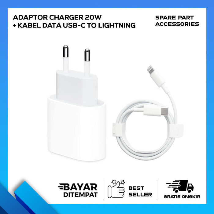 Jual KABEL USB C + POWER ADAPTOR 20 WATT 2 KAKI | Shopee Indonesia