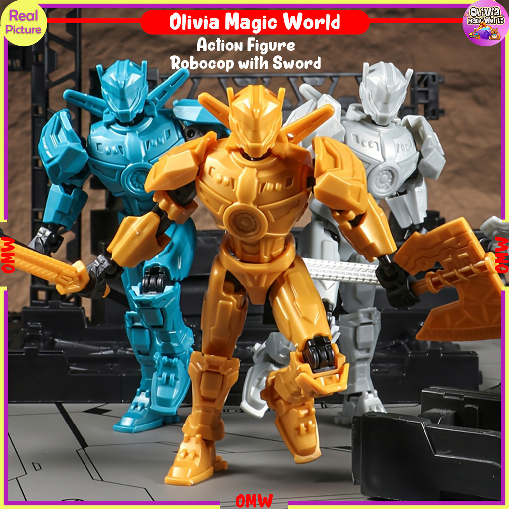Jual Action Figure Rakit Mainan 3D Robot Sendi Bergerak Robocop Diecast ...