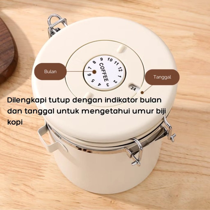 Jual KOFI Coffee Canister Stainless Storage Toples Simpan Kopi Kedap ...