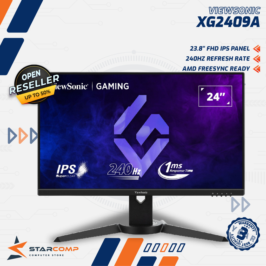 Jual VIEWSONIC XG2409A 24" IPS 240Hz 1ms HDR10 Ergonomic Monitor LED ...