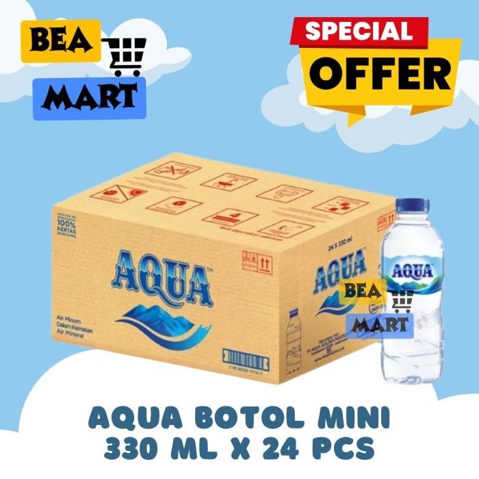 Jual Aqua Mini 330 ml 1 Dus Isi 24 Botol | Air Mineral Kecil 330ml Instan | Shopee Indonesia
