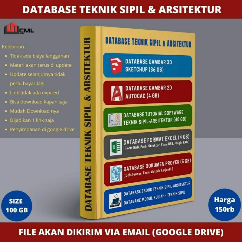 Jual Database Teknik Sipil Data base arsitektur Tamplet Rab gambar ...
