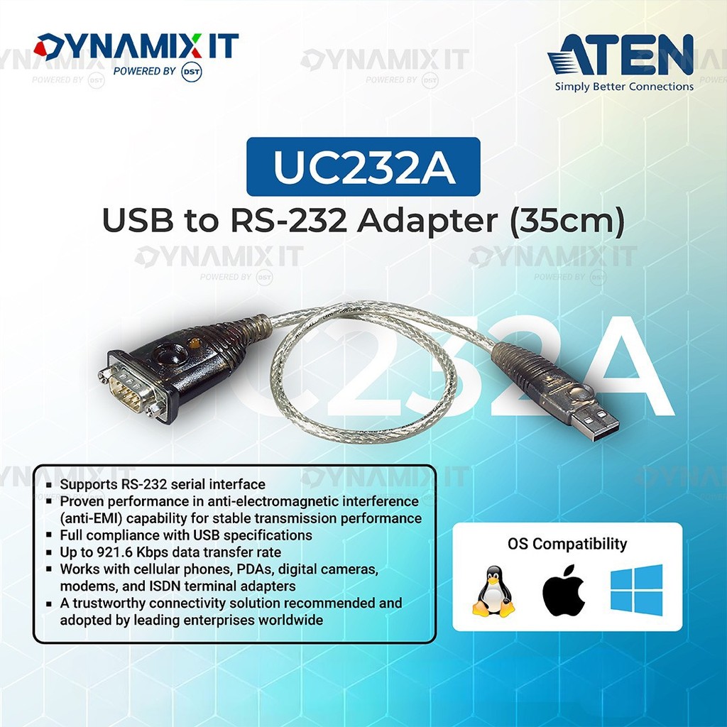 Jual Kabel printer Aten UC232A USB - Serial converter | USB to RS-232 ...