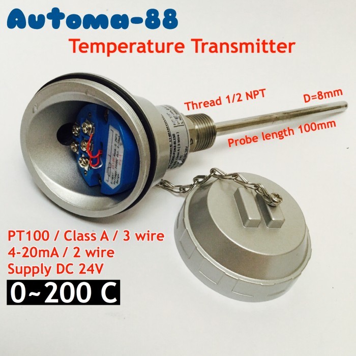 Jual FC99 Temperature Sensor Transmitter 4-20mA RTD PT100 1/2 NPT probe ...