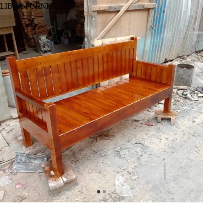 Jual kursi panjang /kursi teras buat nyantai murah bahan kayu jati ...