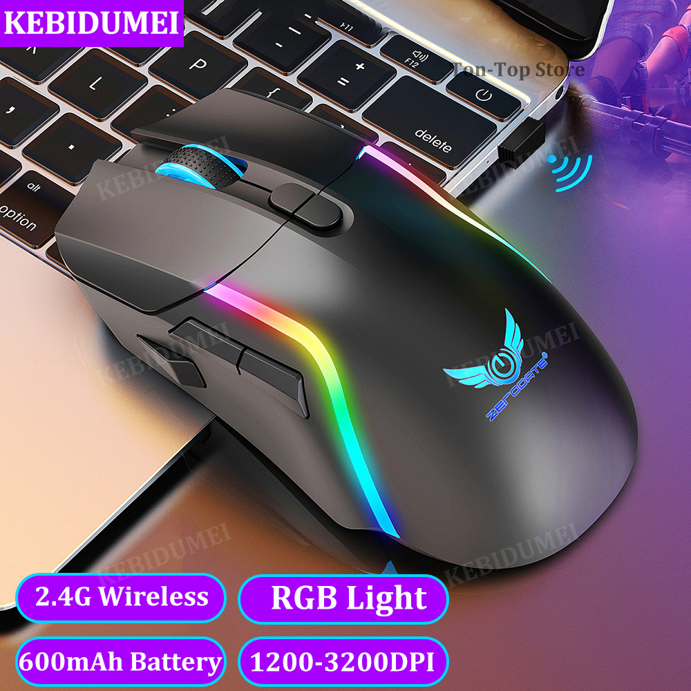 Jual 2.4G Wireless Mouse Gaming Mouse 8 Key RGB Colorful Mouse 1200 ...