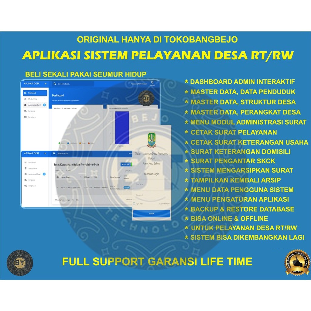 Jual APLIKASI WEB SOURCE CODE MANAJEMEN PENGURUSAN SURAT DESA KELURAHAN ATAU RT RW BERBASIS WEB ...