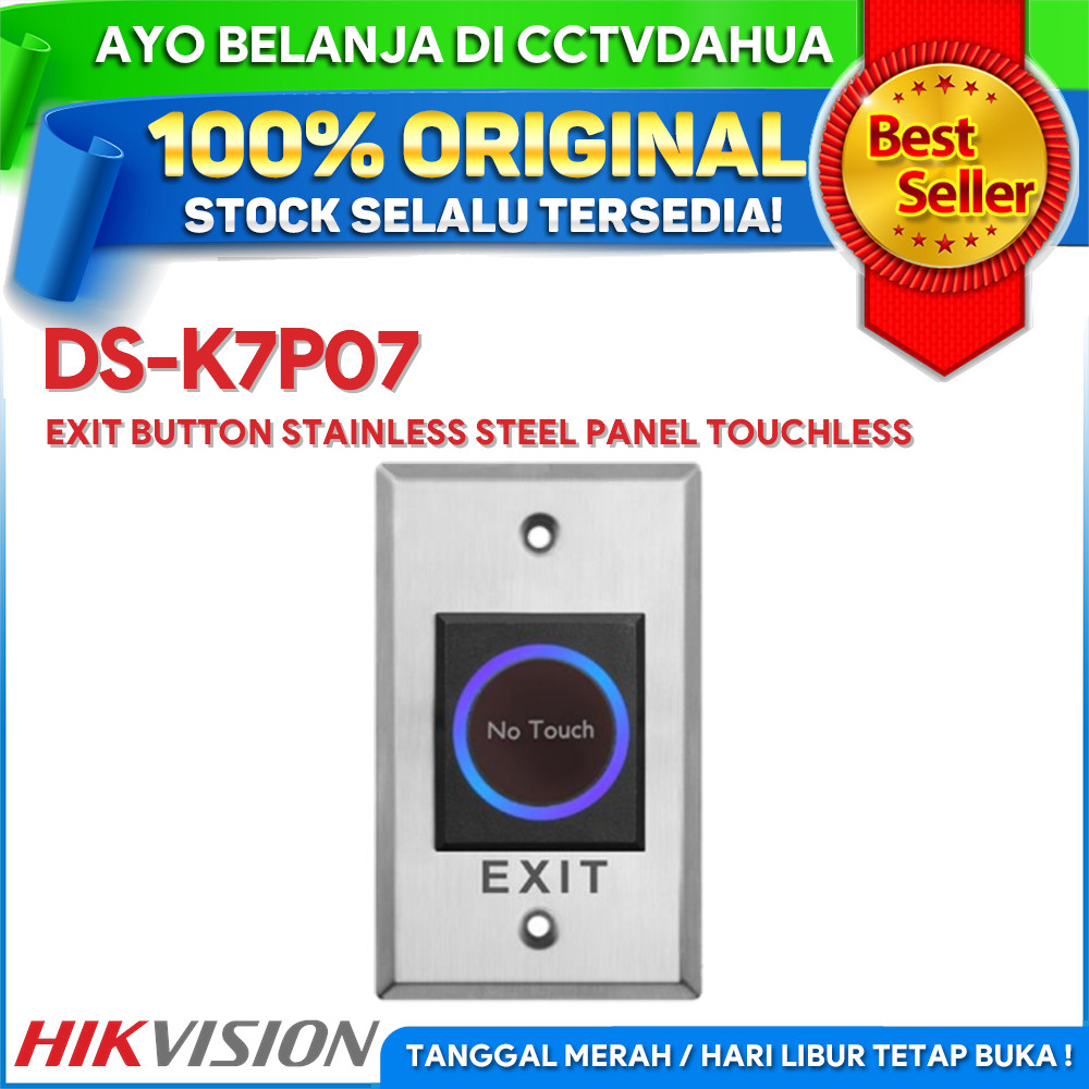 Jual HIKVISION DS-K7P07 EXIT BUTTON STAINLESS STEEL PANEL TOUCHLESS | Shopee Indonesia