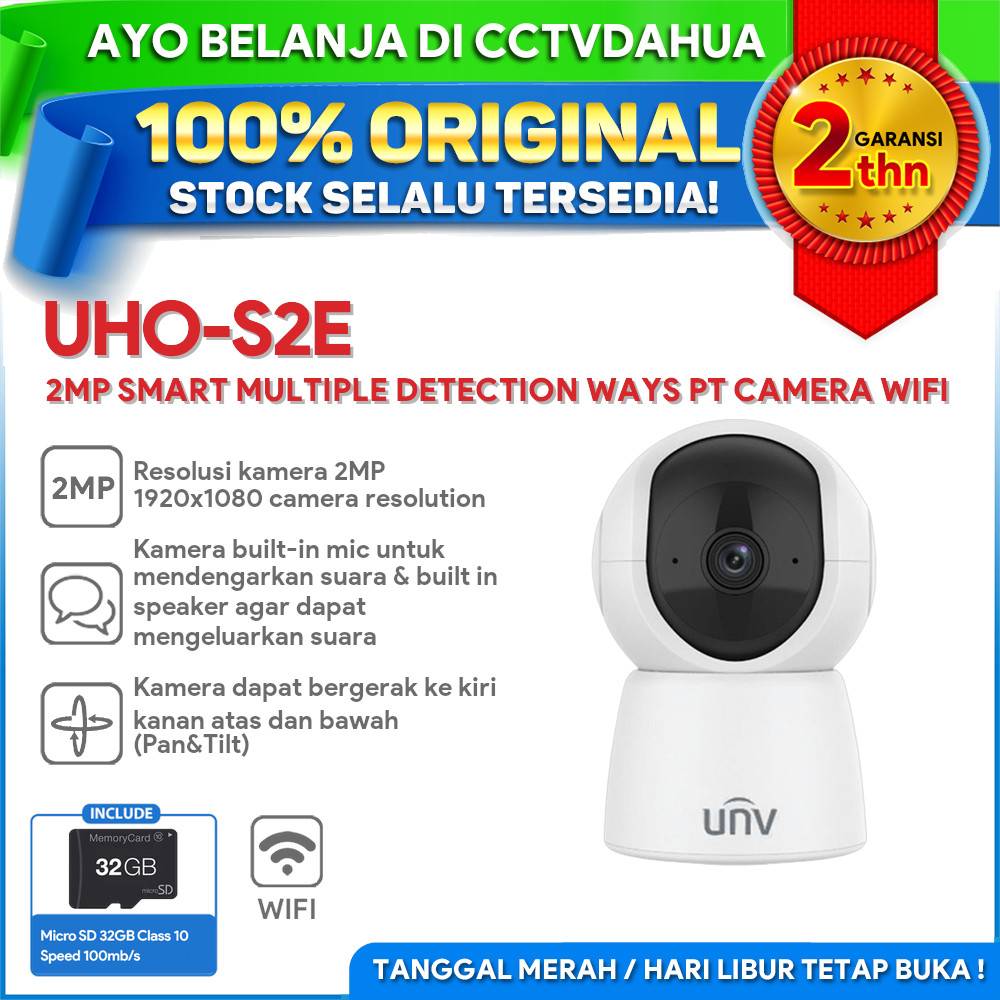 Jual UNV UHO-S2E 2MP SMART MULTIPLE DETECTION WAYS PT CAMERA WIFI FREE ...