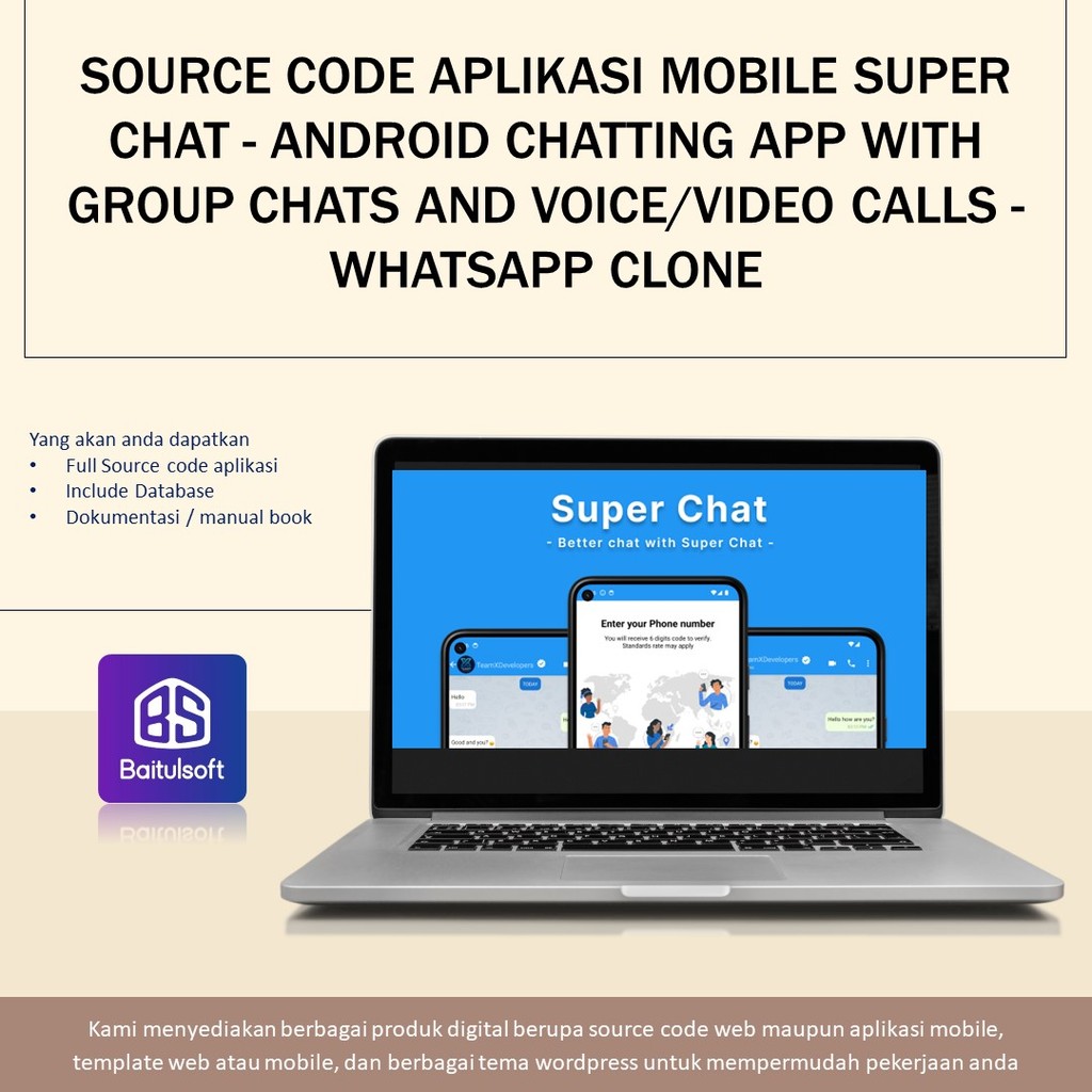 Jual SOURCE CODE APLIKASI MOBILE SUPER CHAT - ANDROID CHATTING APP WITH GROUP CHATS AND VOICE ...