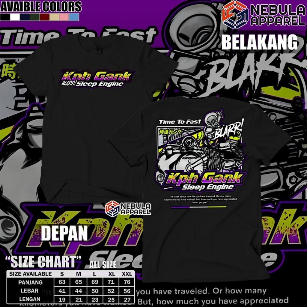 Jual HANAKAOS- Kaos Racing KPH Gank Sleep Engine Time To Fast Baju ...