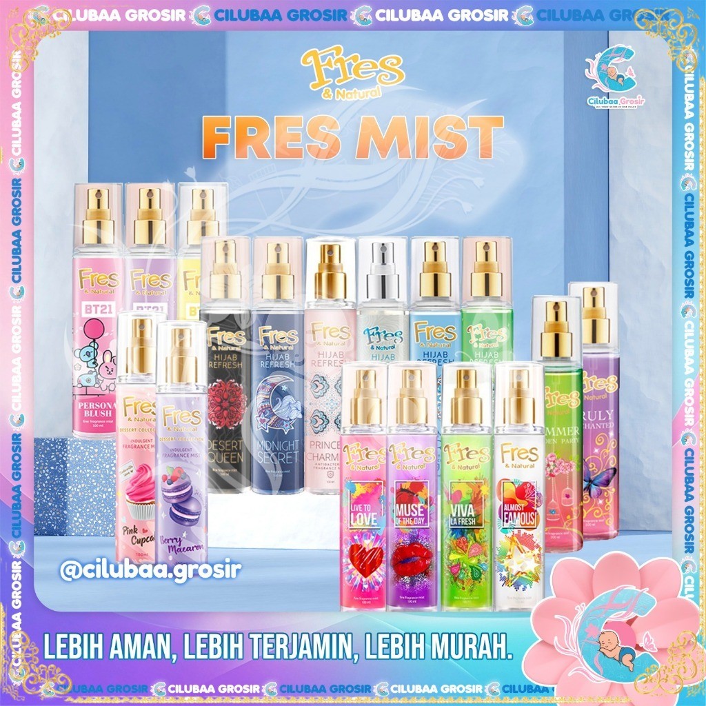 Jual FRES & Natural Fine Fragrance Mist Botol 100mL || Parfum Spray ...