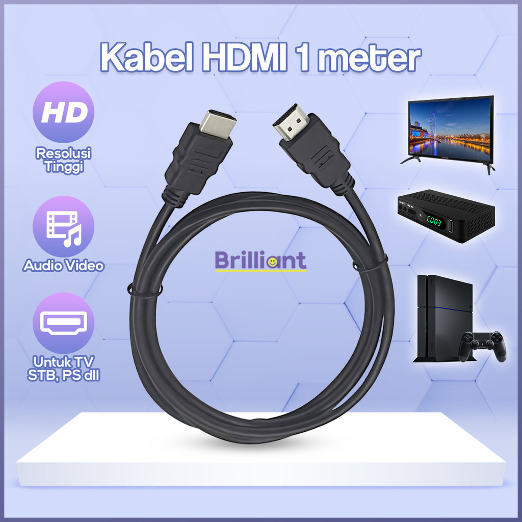 Jual HDMI kabel Ukuran 1 Meter Male to Male Cocok Untuk TV Set Top Box ...