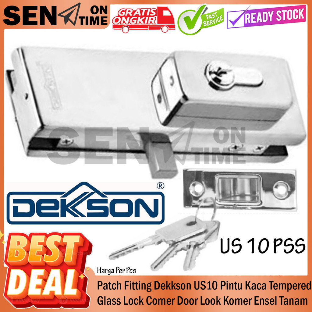 Jual Patch Fitting DEKKSON DEKSON US10 Kunci Pintu Kaca Tempered Glass Lock Corner Alumunium ...
