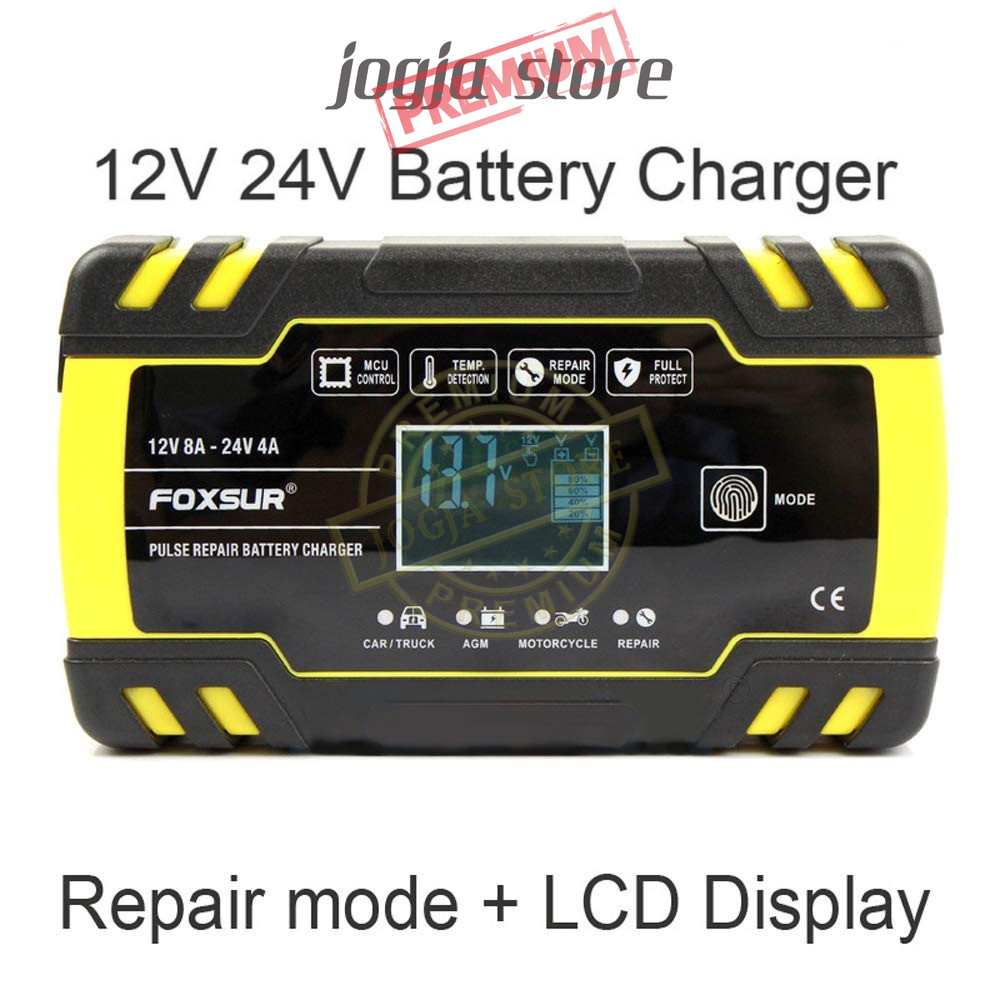 Jual Fast Charger AKI 12V 24V 150AH Cas Aki Mobil Motor Foxsur Smart ...