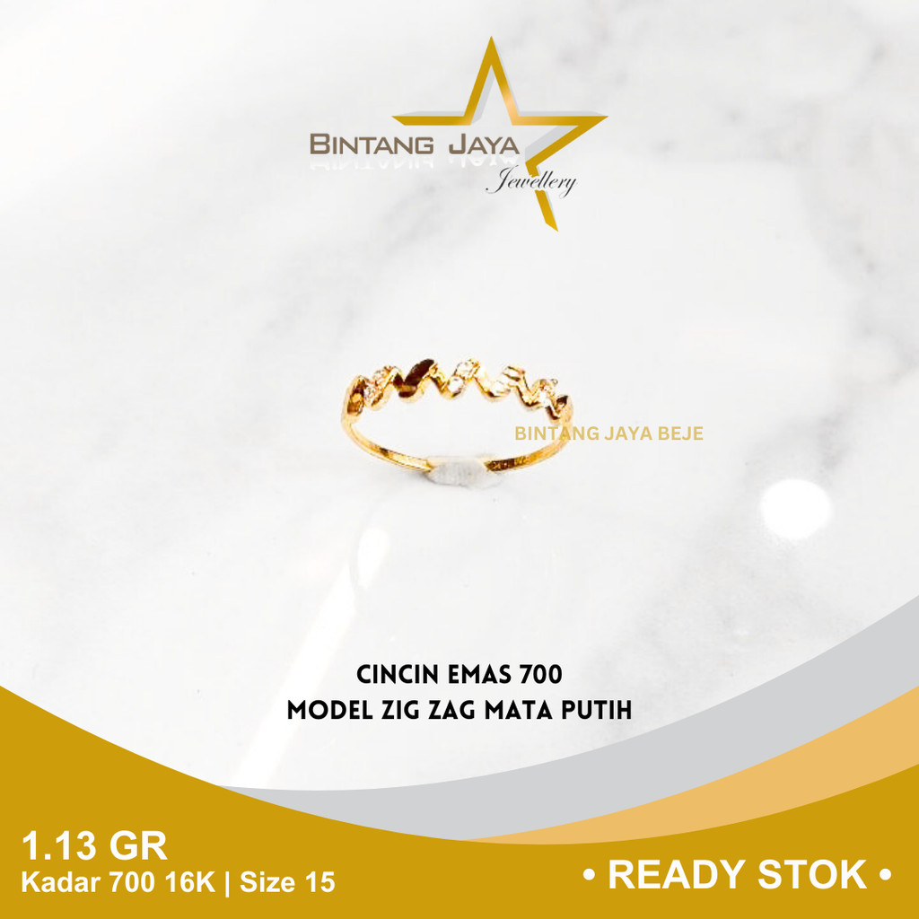 Jual Cincin Emas Kadar 700 16K Berat 1.13 gr gram Size Ukuran 15 Model ...