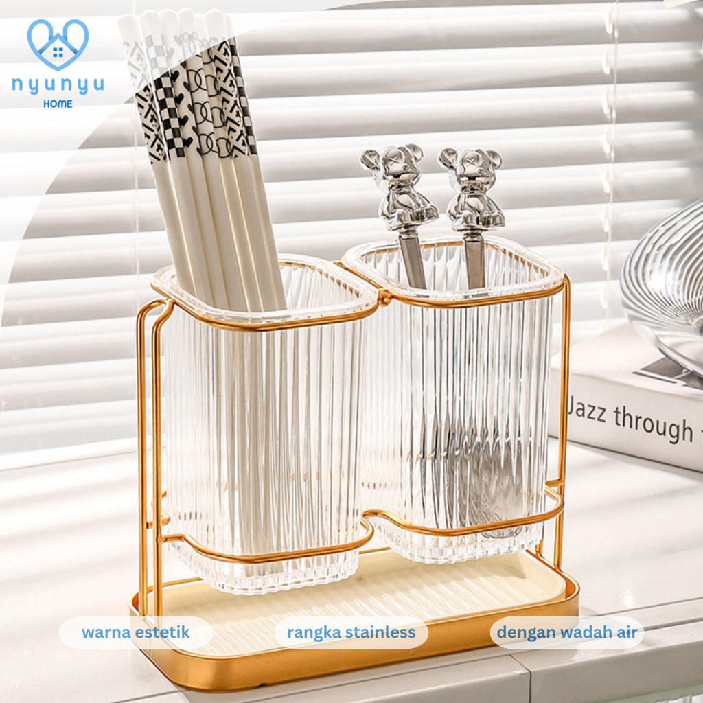 Jual NYUNYUHOME Wadah Penyimpanan Alat Makan Stainless Estetik Tempat ...