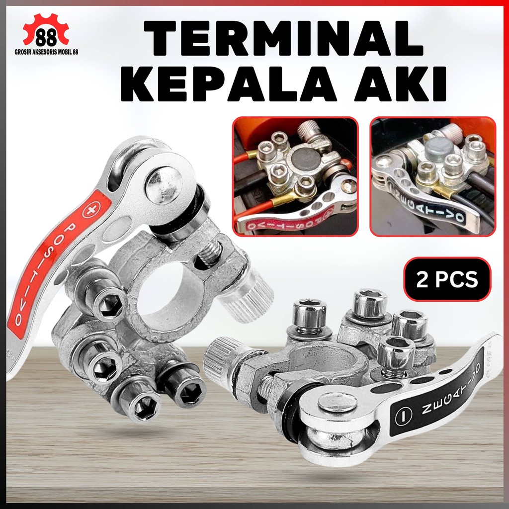 Jual Terminal Kepala Aki Mobil Bahan Kuningan Klem Accu Mobil Positif ...