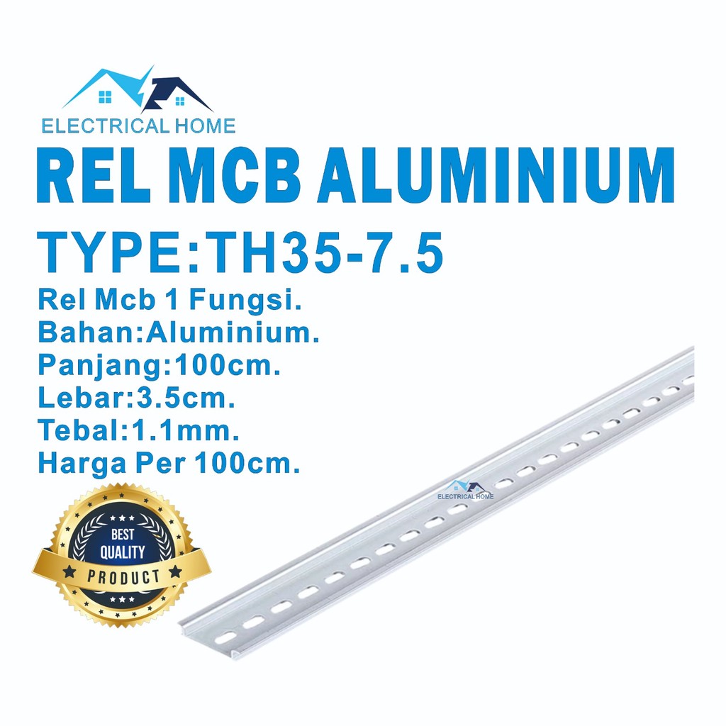 Jual REL MCB ALUMUNIUM 1 FUNGSI DIN RAIL MCB PANJANG 100CM BEST QUALITY ...