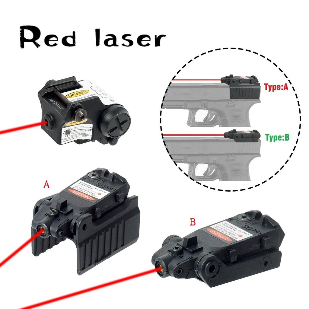 Jual Mini Compact Gun Red Laser Pistol Handgun Glock Laser Pointer G 17 ...