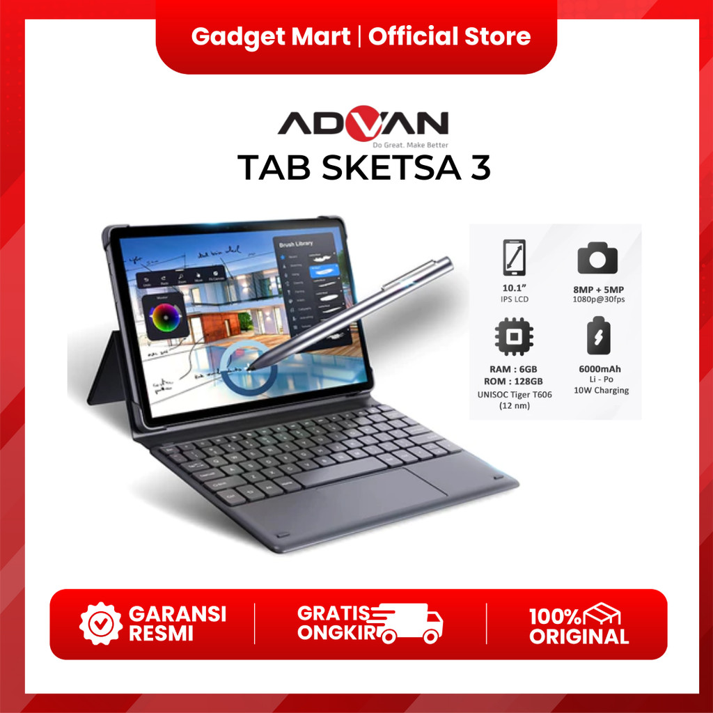 Jual [FREE KEYBOARD + PEN] ADVAN Tab Sketsa 3 | Layar 10.1” HD IPS ...