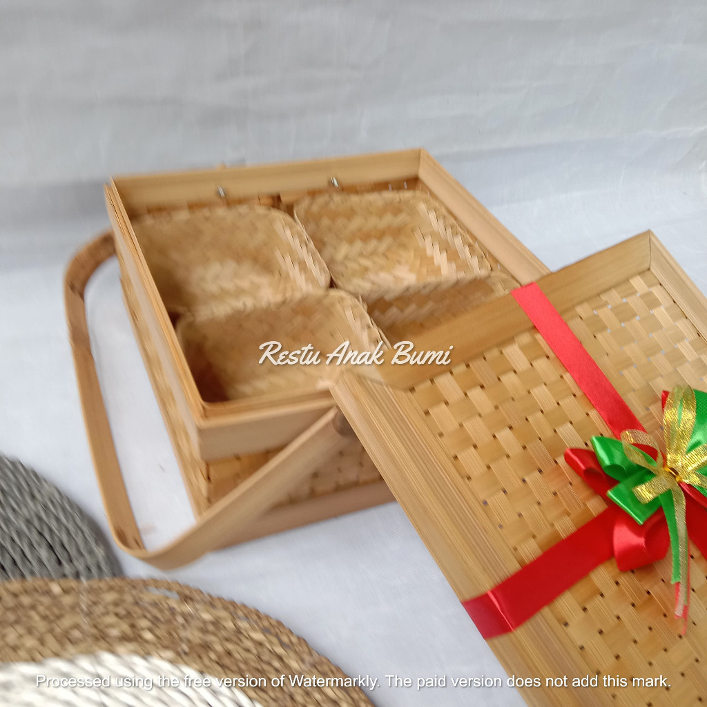 Jual ( R25 ) NEW PRODUCT Keranjang Anyaman Sekat 25cm 30cm Pita | BOX ...