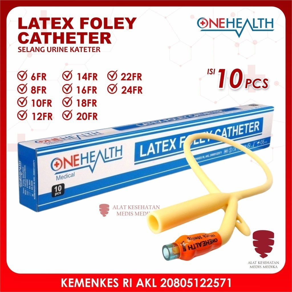 Jual Foley Catheter Latex 2 Way OneHealth isi 10 Selang Urine Kateter ...