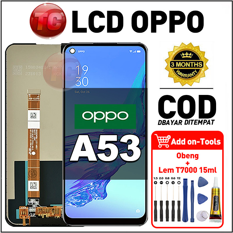Jual LCD For OPPO A53 ORI +Obeng tools+Lem T7000 fullset asli original hp Touchscreen ...