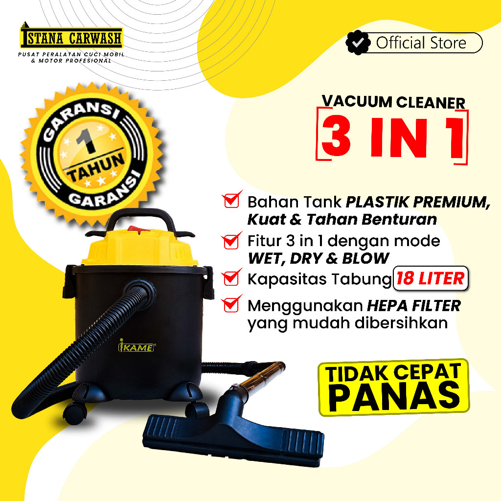 Jual Vacuum Cleaner Penghisap Debu dan Cairan 3 in 1 Merk ikame 2001 ...