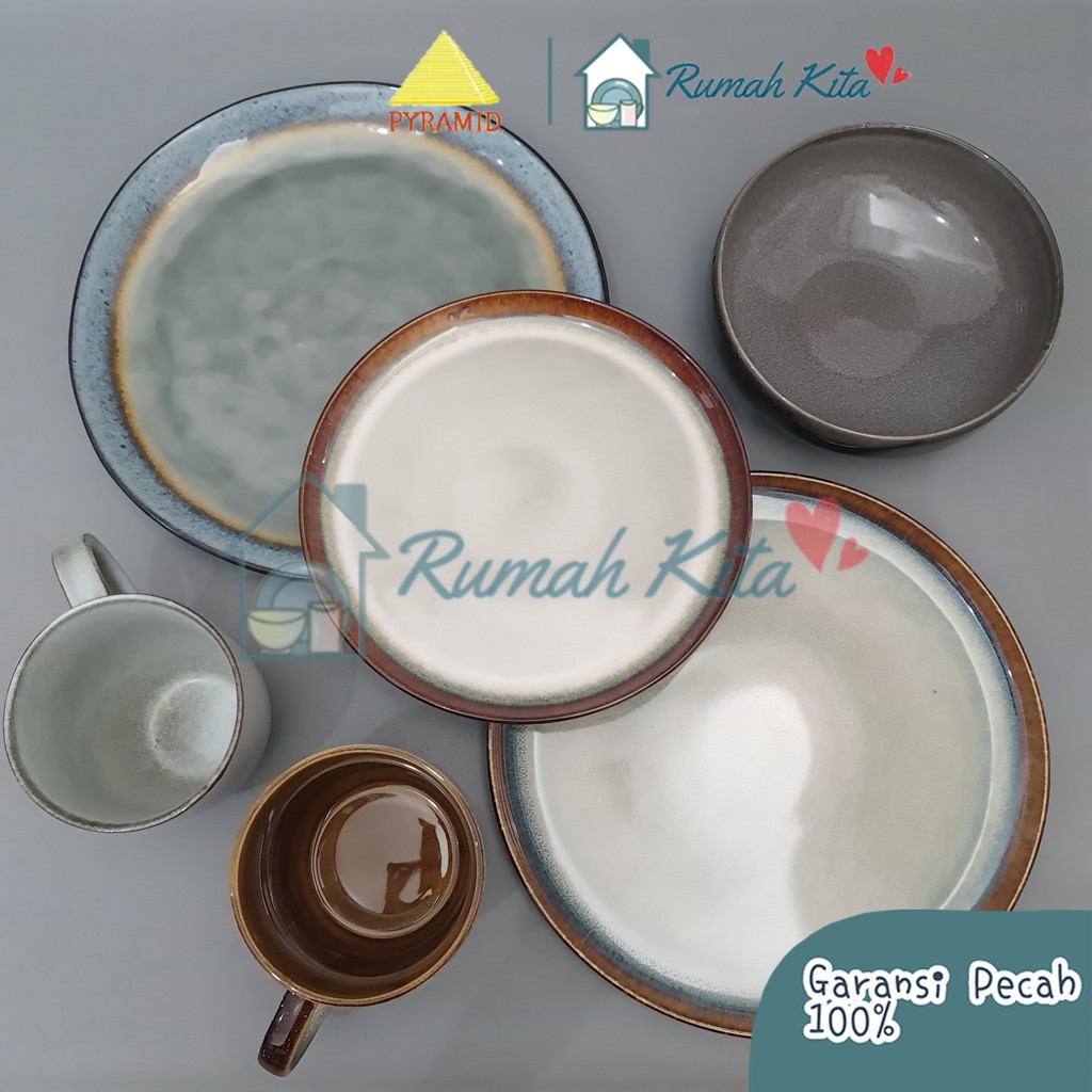 Jual PYRAMID Piring Mangkok Keramik PORCELAIN Collections Piring ...