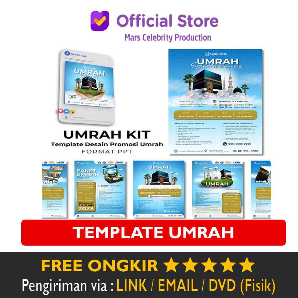 Jual Template PPT Travel Umroh Umrah Syawal Keberangkatan Naik Haji ...