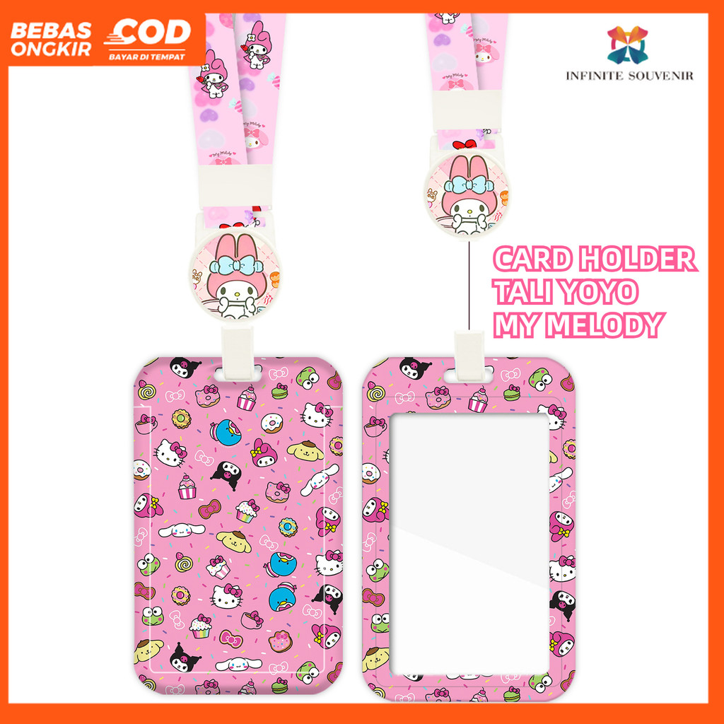Jual (N017) ID Card Holder Tali Yoyo MY MELODY / Nametag Yoyo Sanrio/ Card Holder Yoyo / Card ...
