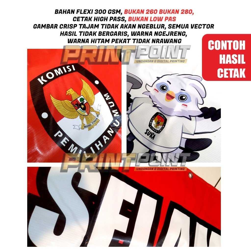 Jual JDM- BANNER SPANDUK TPS PEMILU 2024 LENGKAP WARNA NETRAL MURAH ...