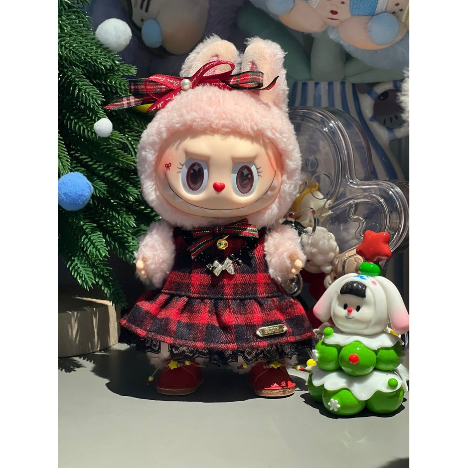 Jual Baju Boneka Labubu Plaid Christmas Xmas Dress Popmart Pop Mart Macaron Have a Seat | Shopee ...