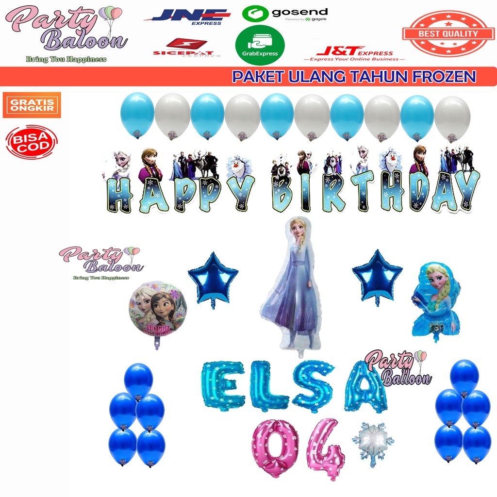 Jual Paket Ulang Tahun Anak Cewek Tema Frozen Set dekorasi Balon Ultah ...