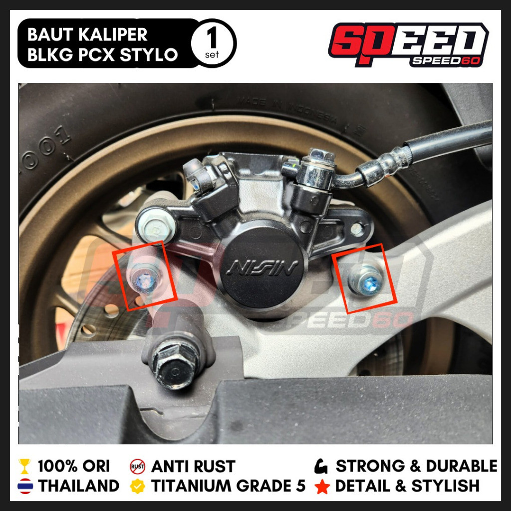 Jual Baut Kaliper Belakang Honda PCX ADV VARIO STYLO 150 160 Baut Titanium Grade 5 Probolt ...