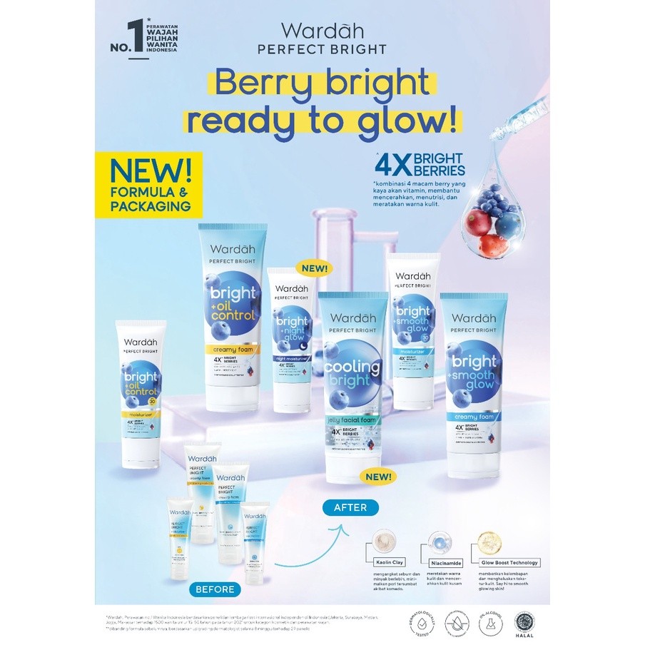 Jual ️Domestika ️ WARDAH Perfect Bright SERIES / Creamy Foam / Jelly Cleanser / Bright Oil ...