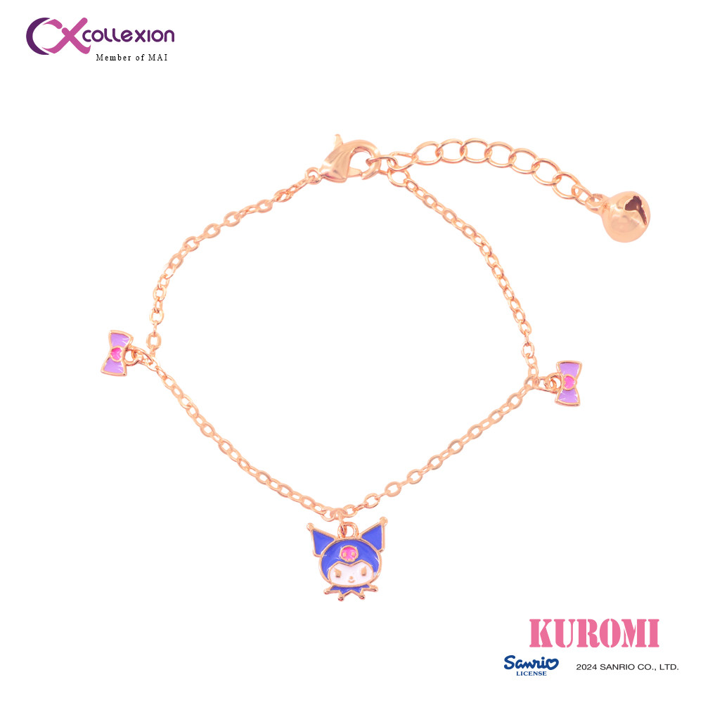 Jual Collexion Ribbon Classic Kuromi Gold Plated Bracelet Lapis Emas ...