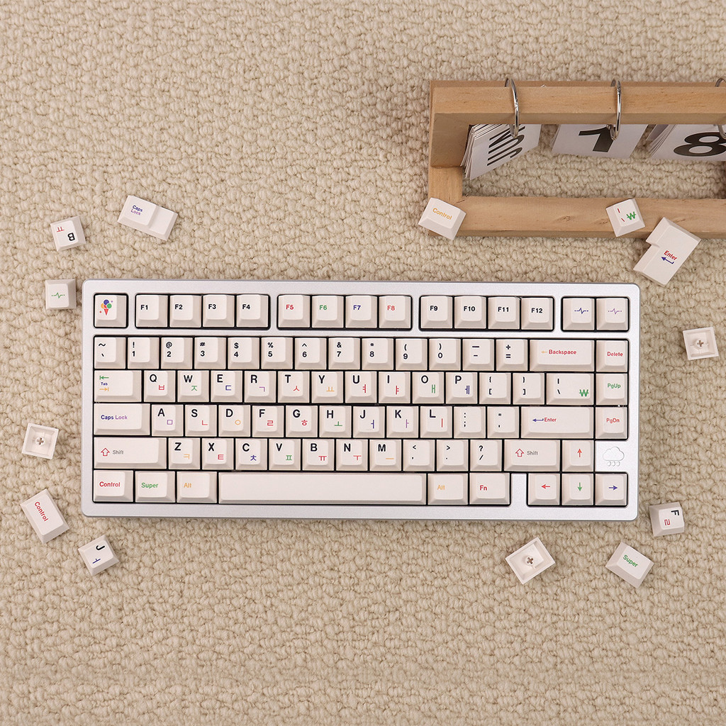 Jual Yongqiu Minimalis Korea Keycaps putih pucat BOW Cherry Profil PBT ...