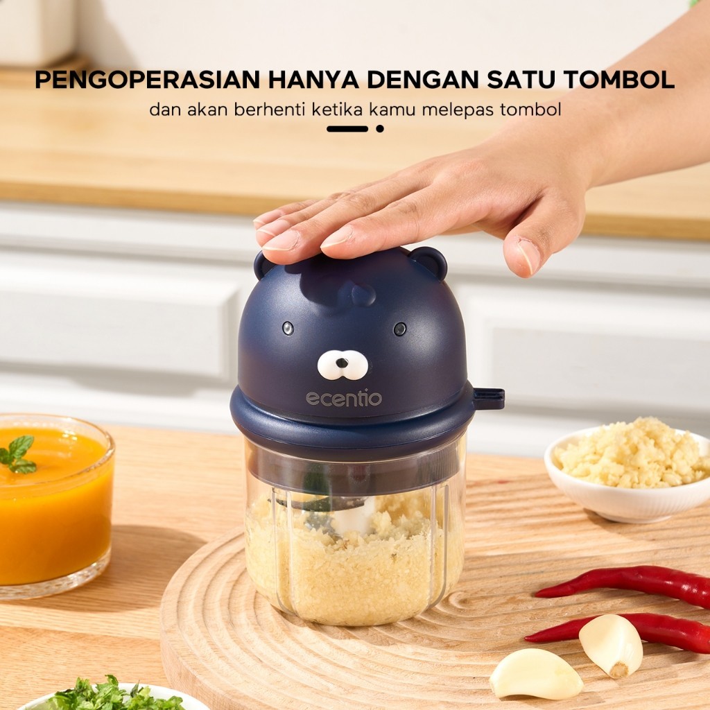Jual Ecentio Food Chopper Multifungsi 400ml Anak Mini Blender Penghalus ...