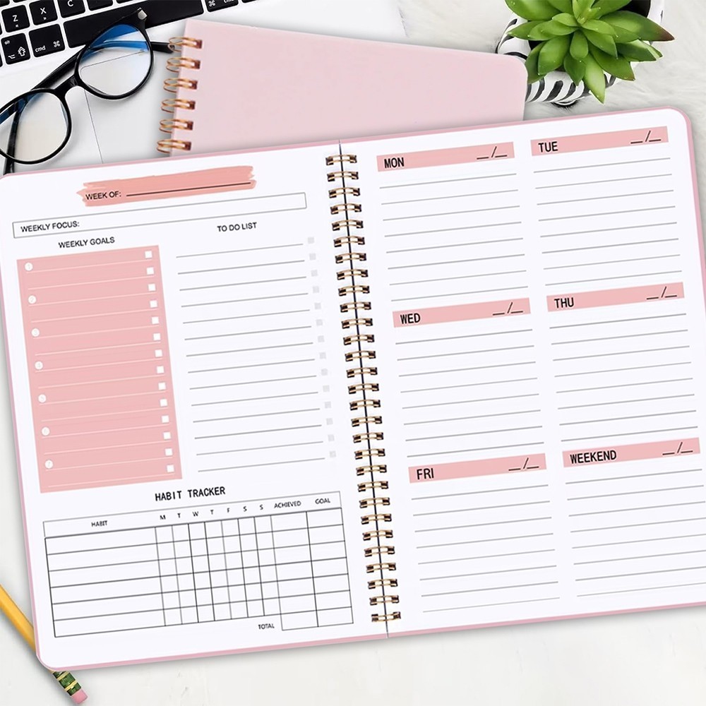 Jual A5 Buku Catatan Mingguan Weekly Planner Diary Note 52 Weeks Q046 ...