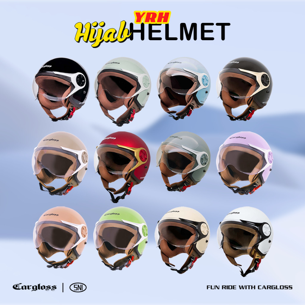 Jual Cargloss YRH Hijab Retro Helm Half Face | Shopee Indonesia