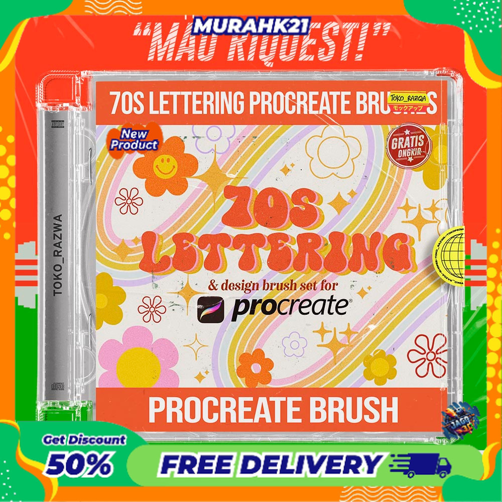 Jual Procreate Brush - 70s Lettering Procreate Brushes - 110623 ...